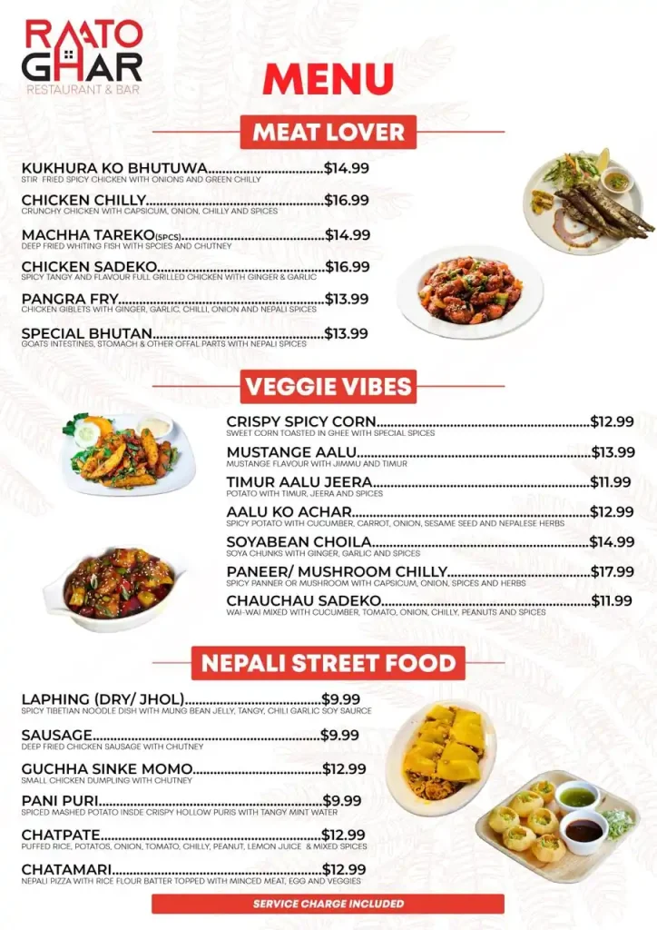 Raato Ghar Menu - Authentic & Delicious Nepali Foods